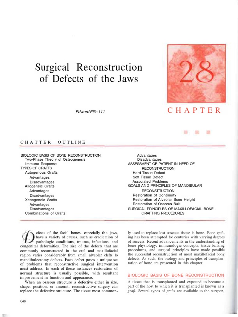 28 Surgical Reconstruction of Defects of The Jaw | PDF | Bone | Organ ...