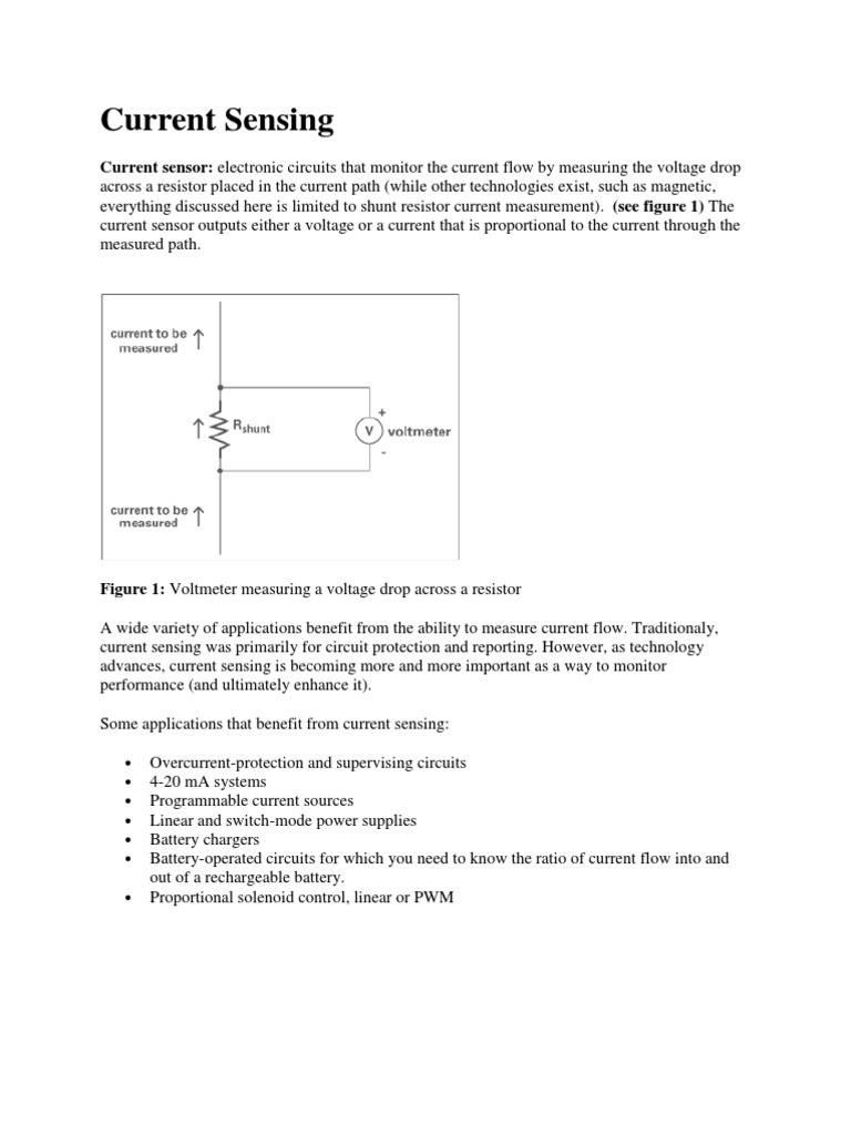 Current Sensing | PDF | Resistor | Electrical Circuits
