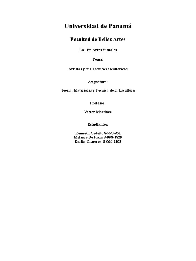 Artistas y Sus Técnicas Escultóricas | PDF | Escultura | Origami Artistas y Sus Técnicas Escultóricas | PDF | Escultura | Origami