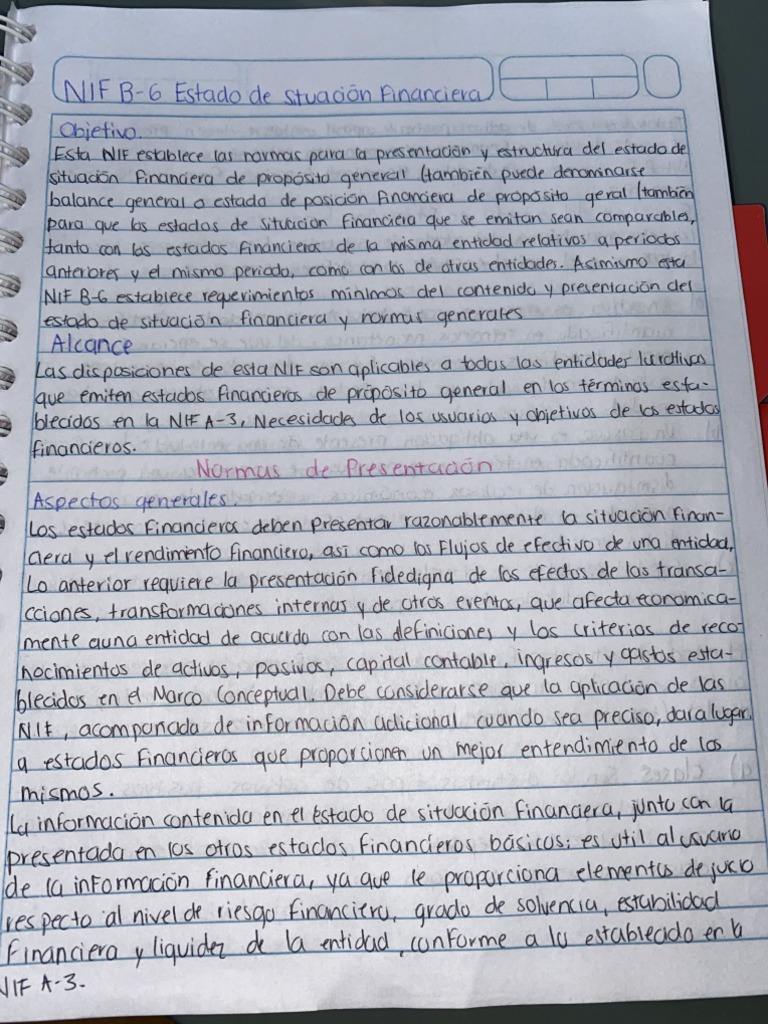 NIF B-6 Estado de Situación Financiera | PDF