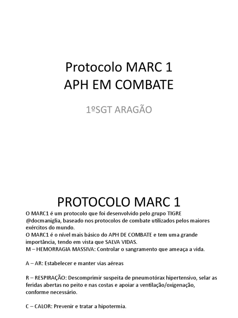 Protocolo MARC 1 SLIDE INSTRUÇÃO | PDF