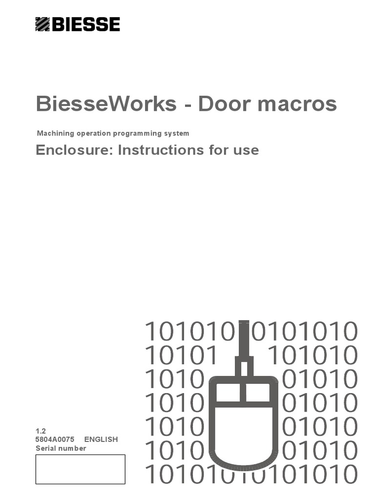Biesseworks Door Macros Enclosure Instructions For Use PDF Free | PDF ...