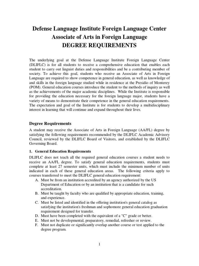 Aa Degree Requirements | PDF | Academic Degree | Curriculum