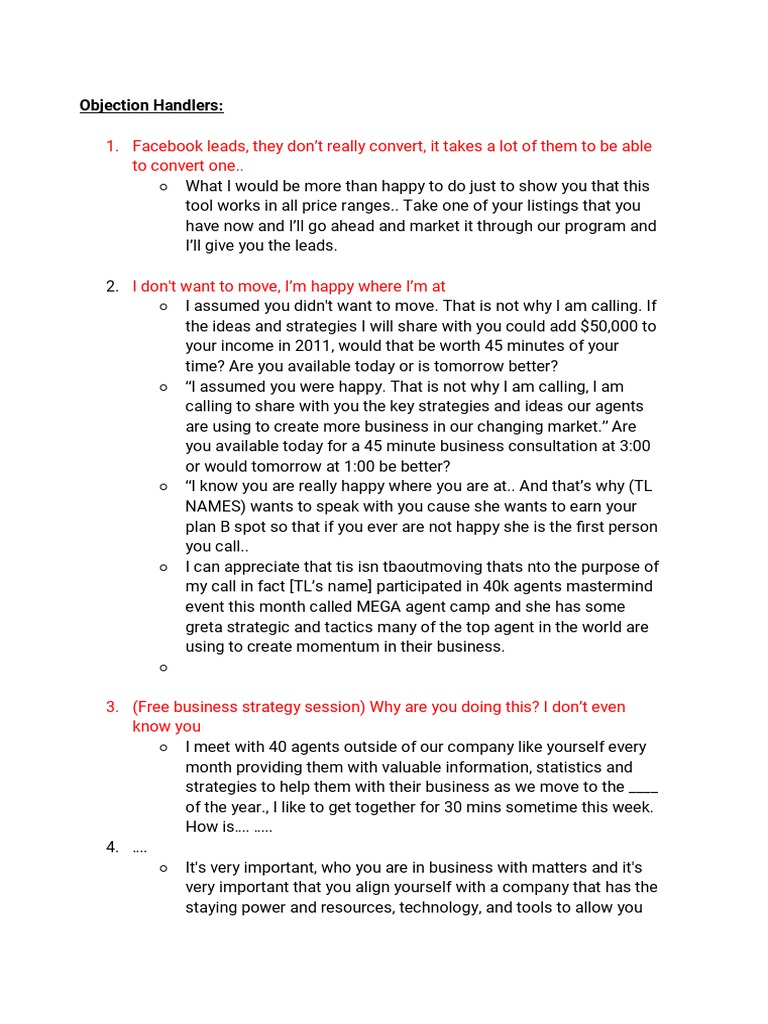 Objection Handlers | PDF | Business