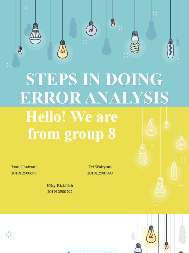 Group 8 - Steps in Doing Error Analysis | PDF | Verb | Noun