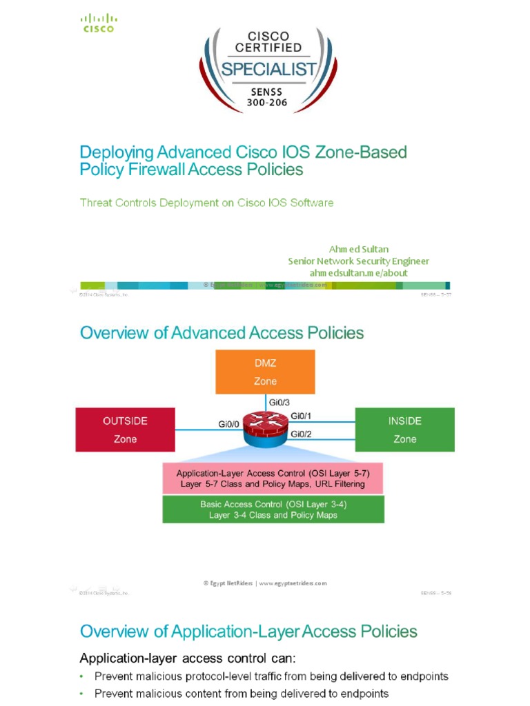 21 - Deploying Advanced Cisco IOS Zone-Based Policy Firewall Access ...