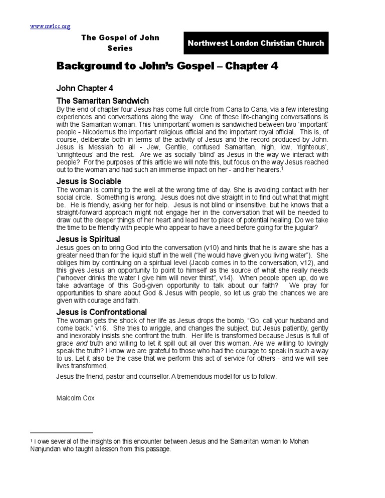 John Chapter 4 | PDF | Gospel Of John | Jesus