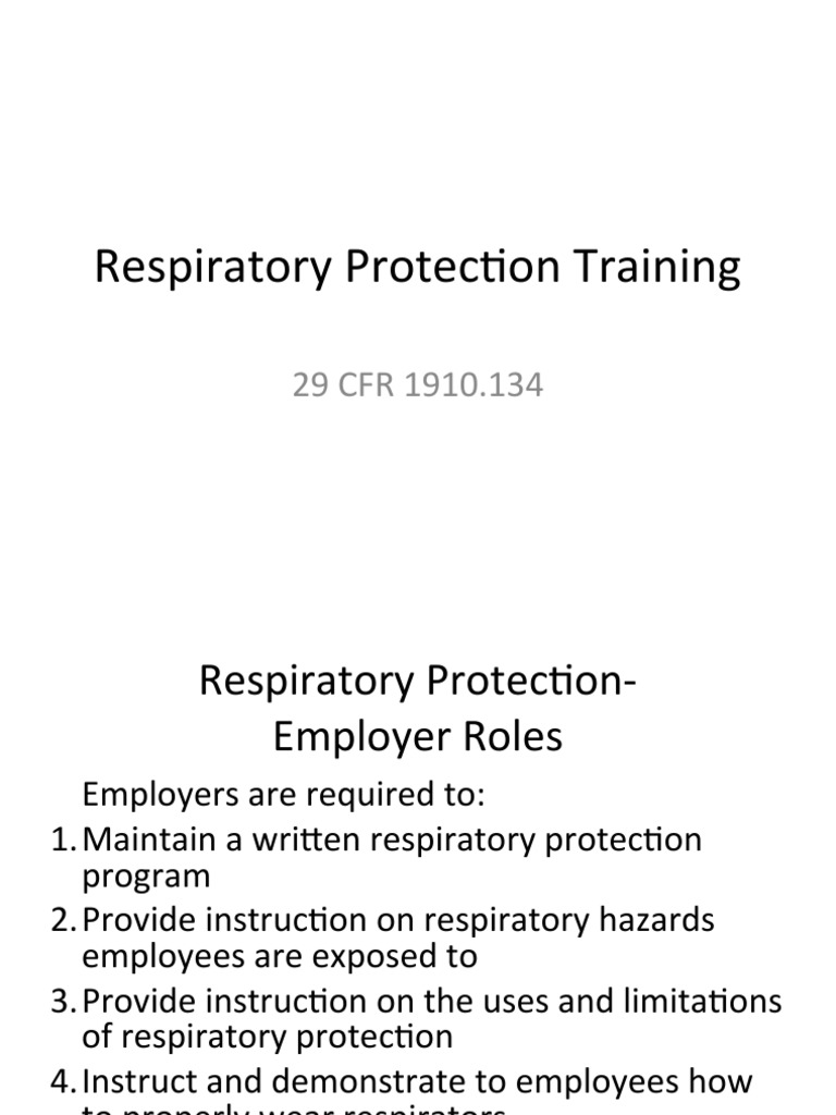 Respiratory Protection Training | PDF | Respiratory System | Equipment