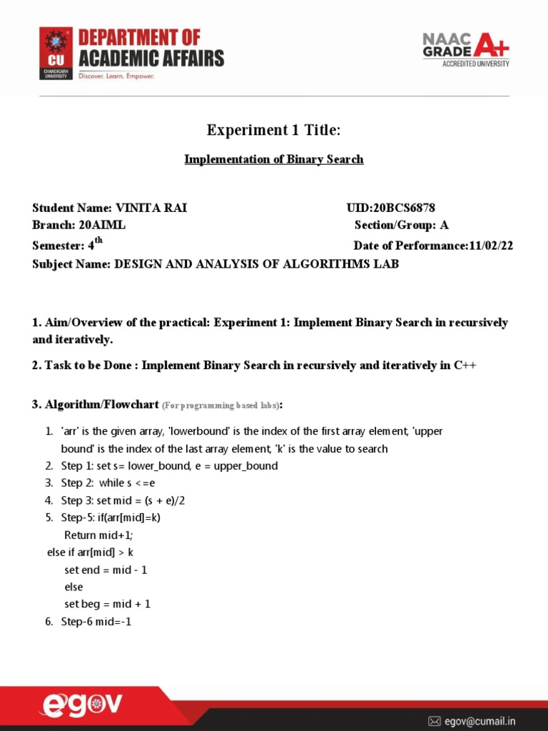 C++ Binary Search Implementation | PDF