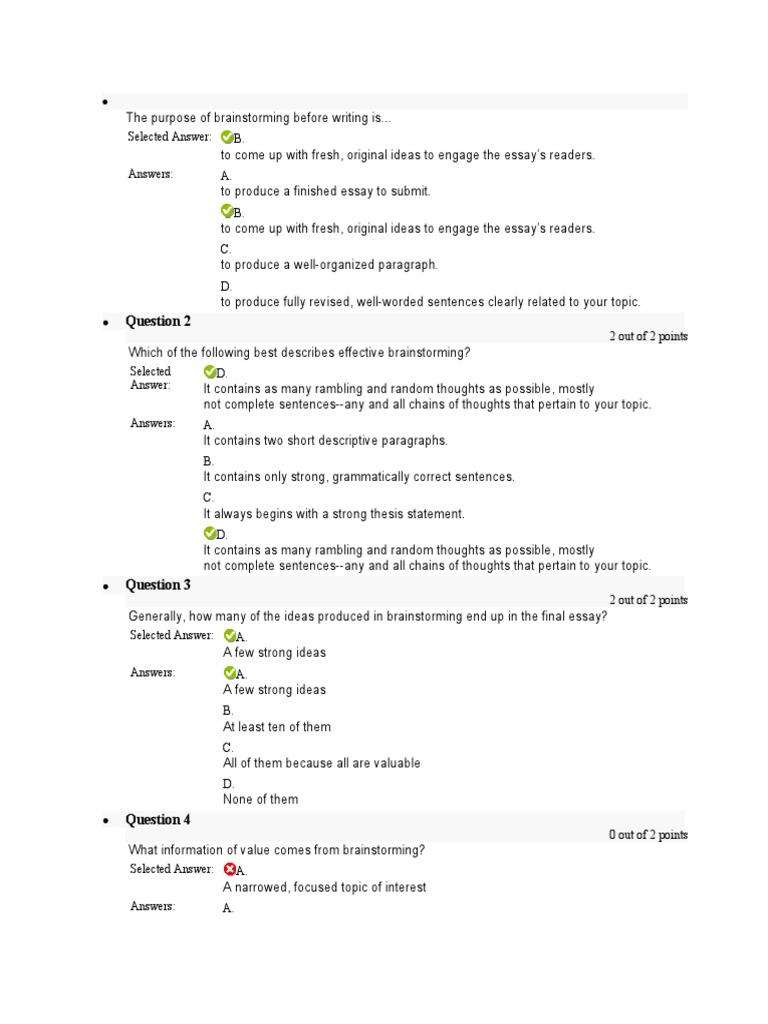 Eng Quiz | PDF | Citation | Essays