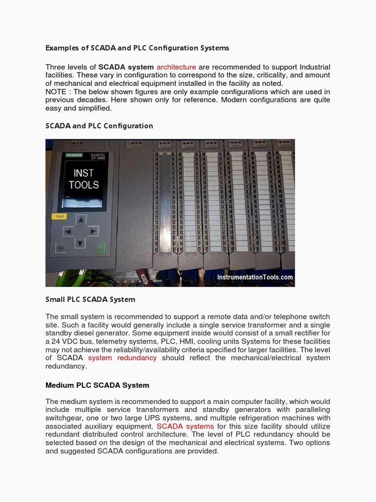 Examples of SCADA and PLC Configuration Systems | PDF | Scada | Programmable Logic Controller