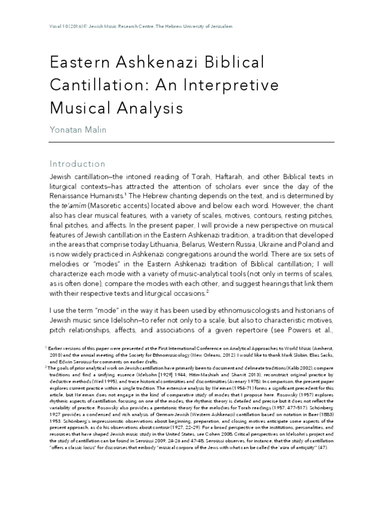 Malin, Eastern Ashkenazi Biblical Cantillation | PDF | Jewish Holidays