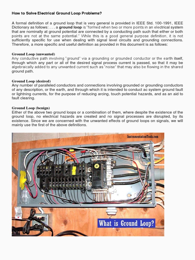 How To Solve Electrical Ground Loop Problems | PDF | Electronics | Electrical Engineering