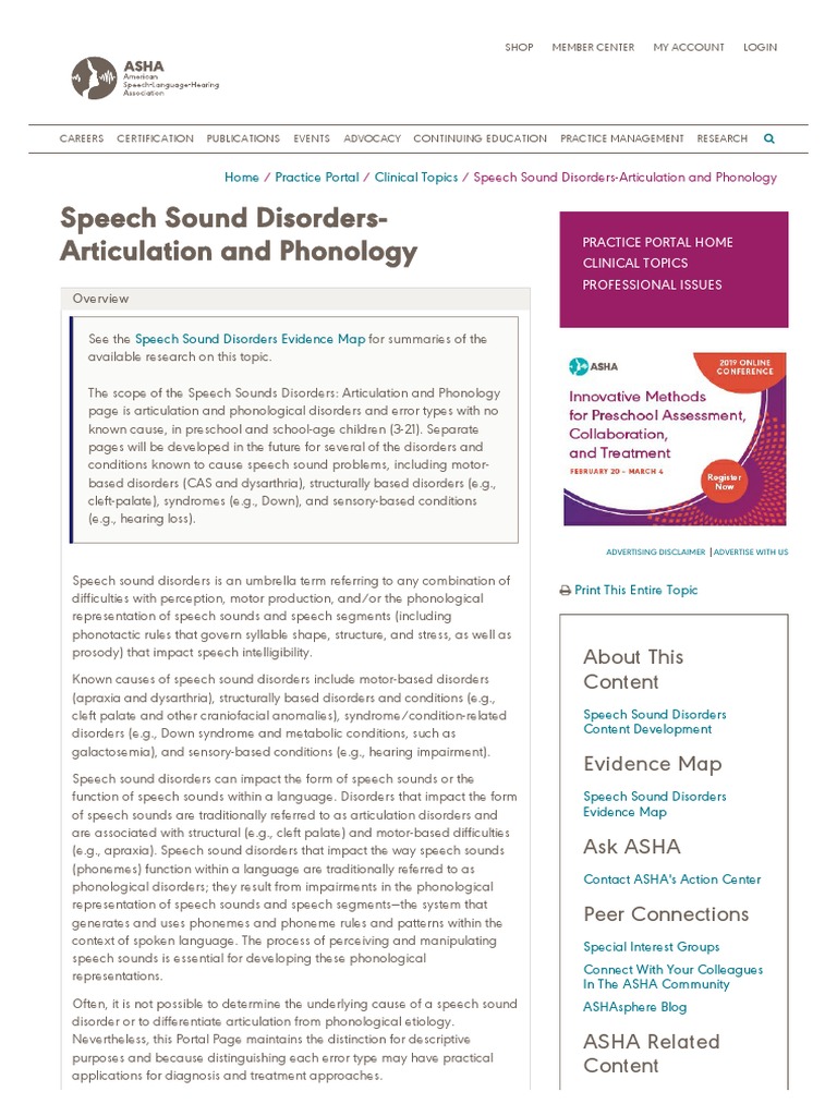 Speech Sound Disorders-Articulation and Phonology | PDF | Speech ...