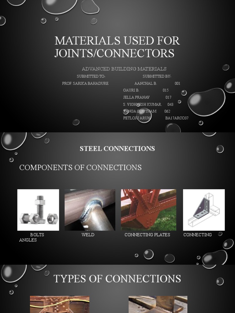 Materials Used For Joints | PDF | Screw | Rivet
