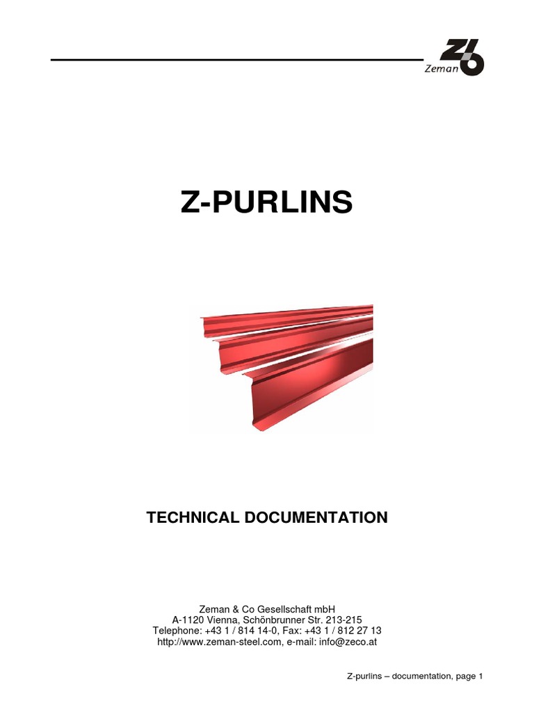 Z-Purlins: Technical Documentation | PDF | Bending | Roof