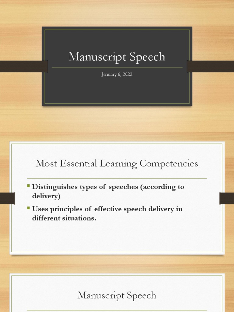 Manuscript Speech | PDF | Communication | Cognition