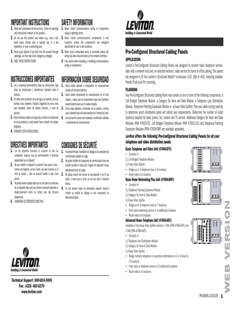 Leviton Sistemas Especiales | PDF | Electrical Connector | Telephone