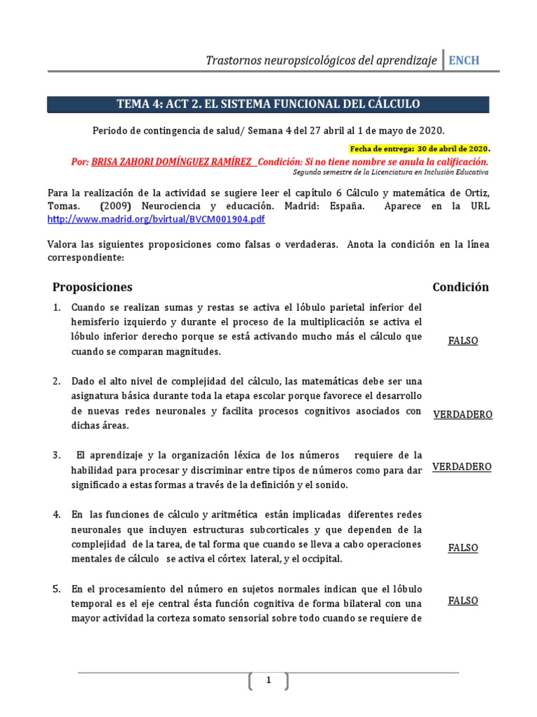 5 Brisa Act2 CF Calculo | PDF | Funciones ejecutivas | Las emociones