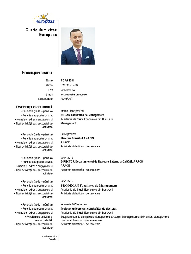 Popa Ion CV | PDF