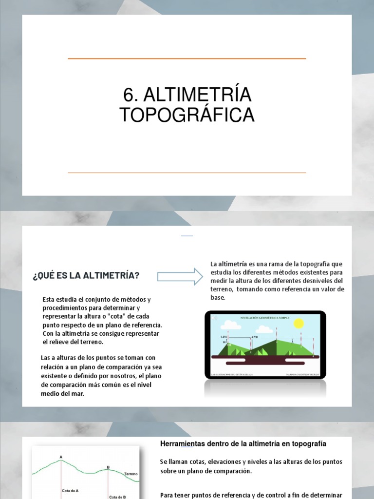 Altimetría Topográfica | PDF | Topografía | Sistema de Posicionamiento ...