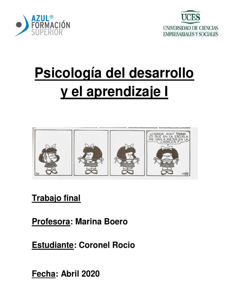Coronel Rocio - Trabajo Final - Psicología Del Desarrollo y El ...
