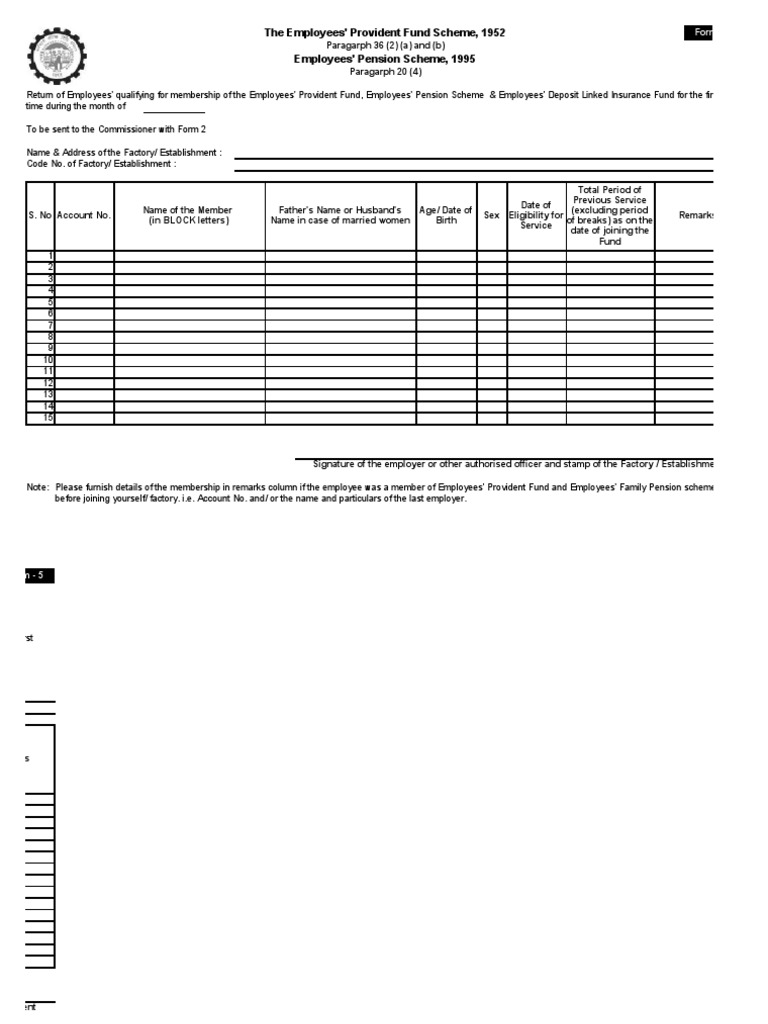 PF All Forms in Excel (Challan Monthly Return Annual Return) | PDF ...