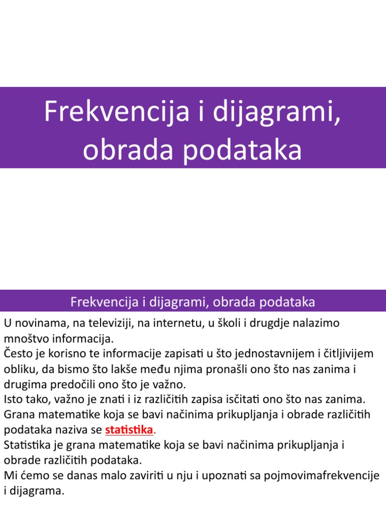 071 . Frekvencija I Dijagrami J Obrada Podataka | PDF