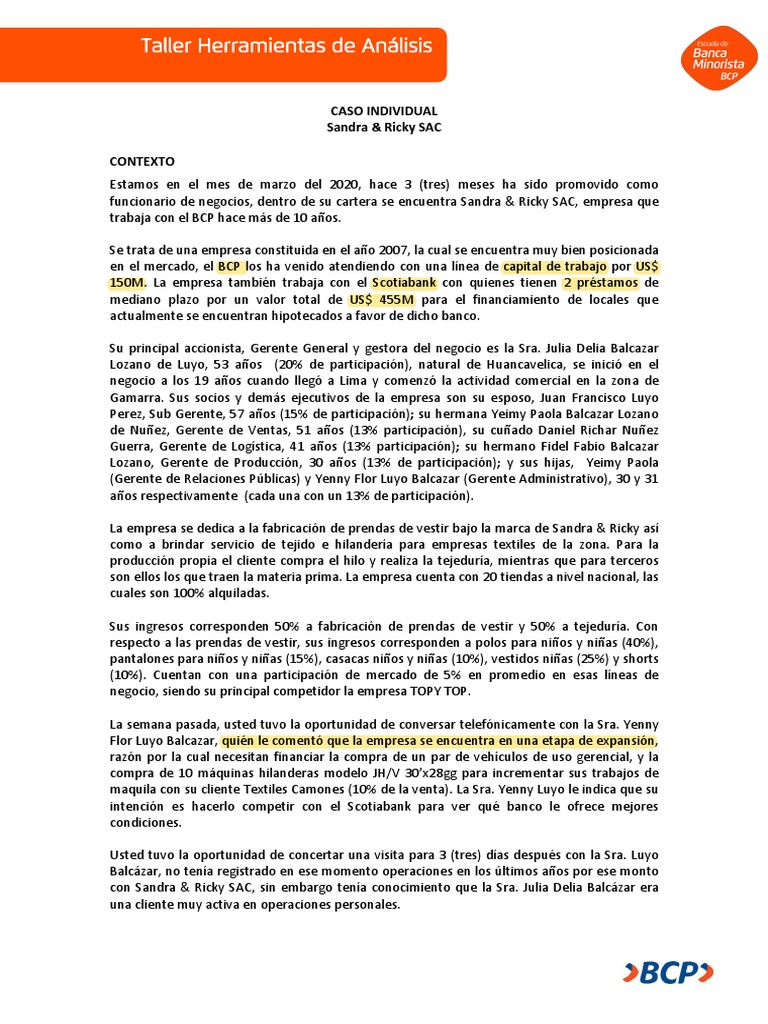 Caso 2 Sandra & Ricky SAC | PDF | Business | Apalancamiento (Finanzas)