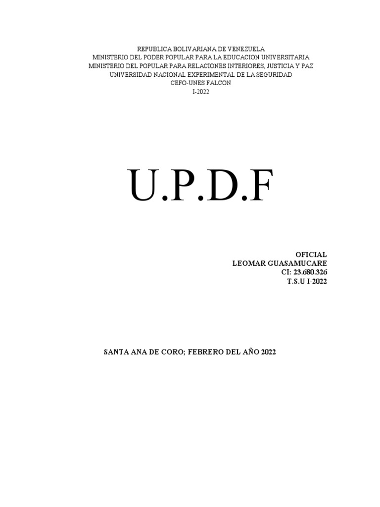 Informe Updf PDF Polic a Fuerza