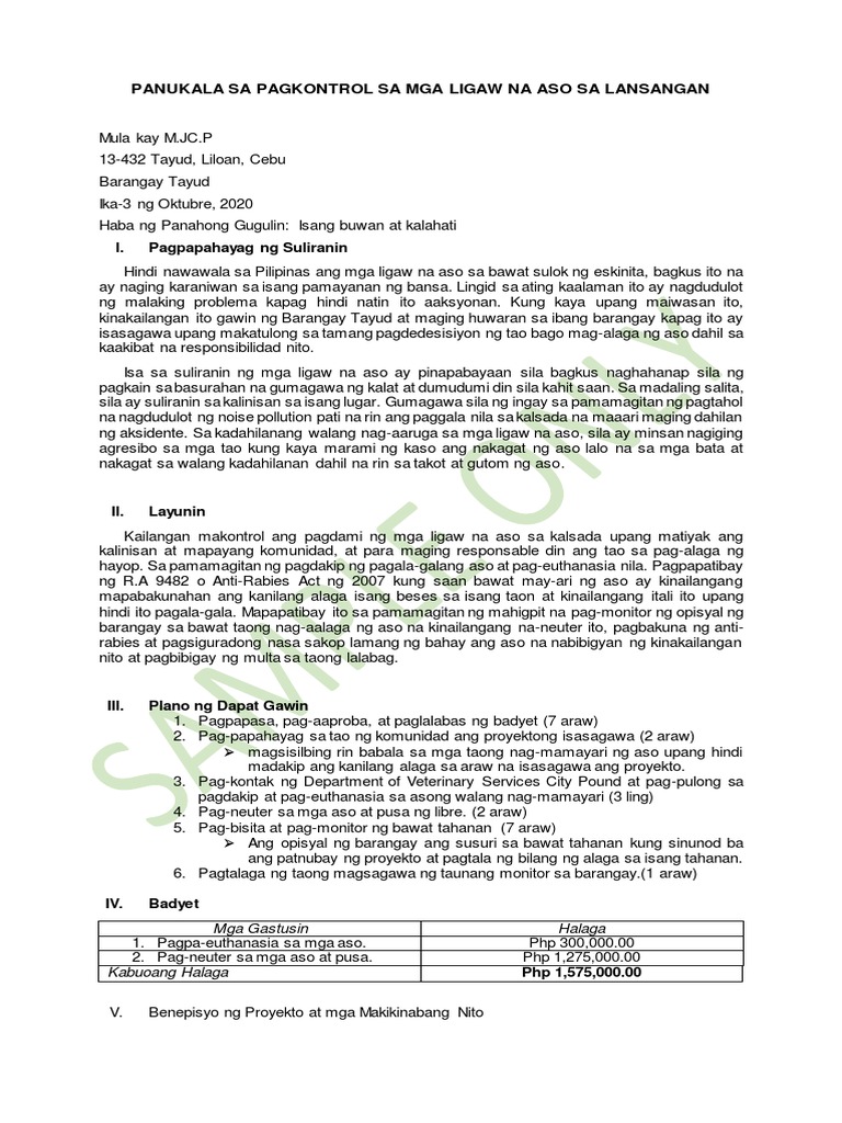Panukalang Proyekto | PDF