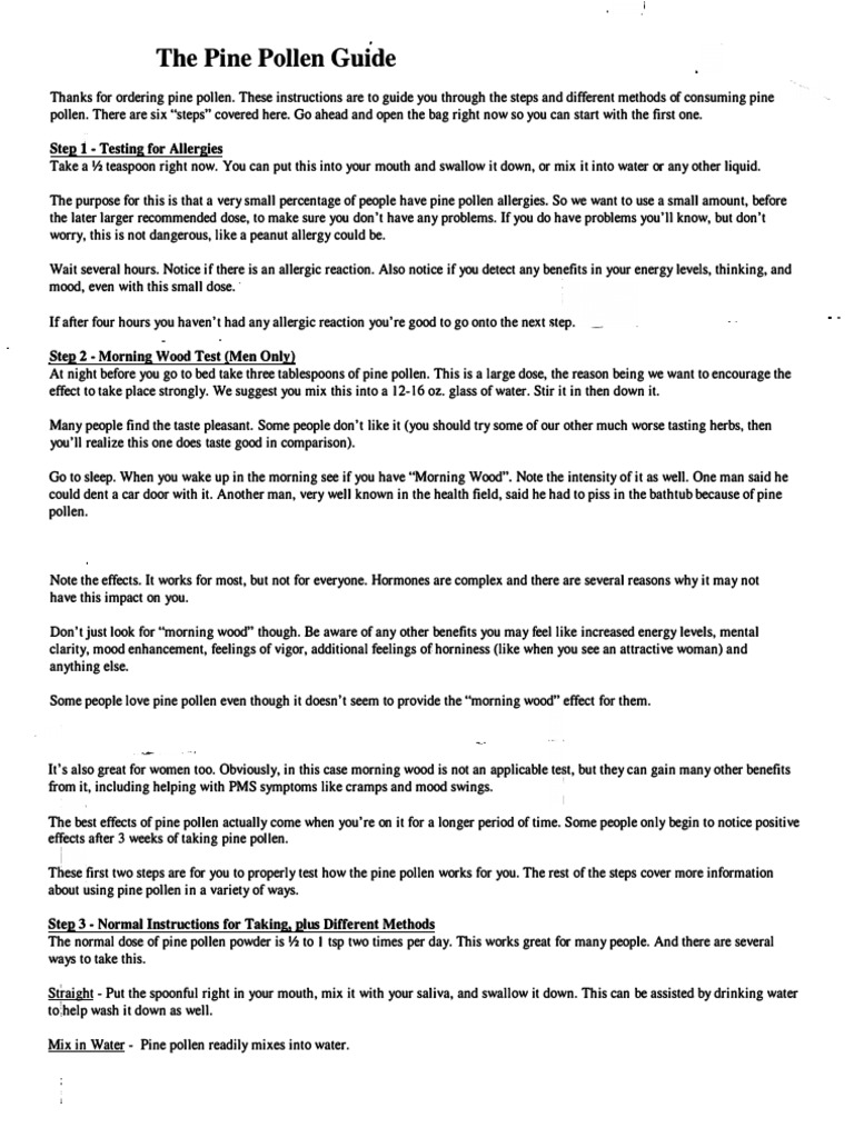 The Pine Pollen Guide: Step 1 - Testing For Allergies | PDF | Allergy ...