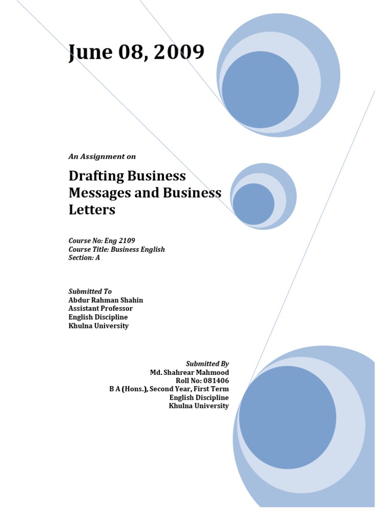 Drafting Business Messages and Business Letters | PDF | Memorandum ...