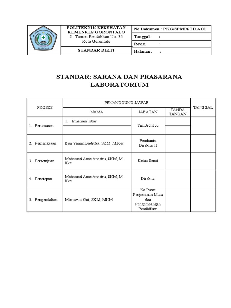 Standar Sarana Dan Prasarana Laboratorium Edit | PDF