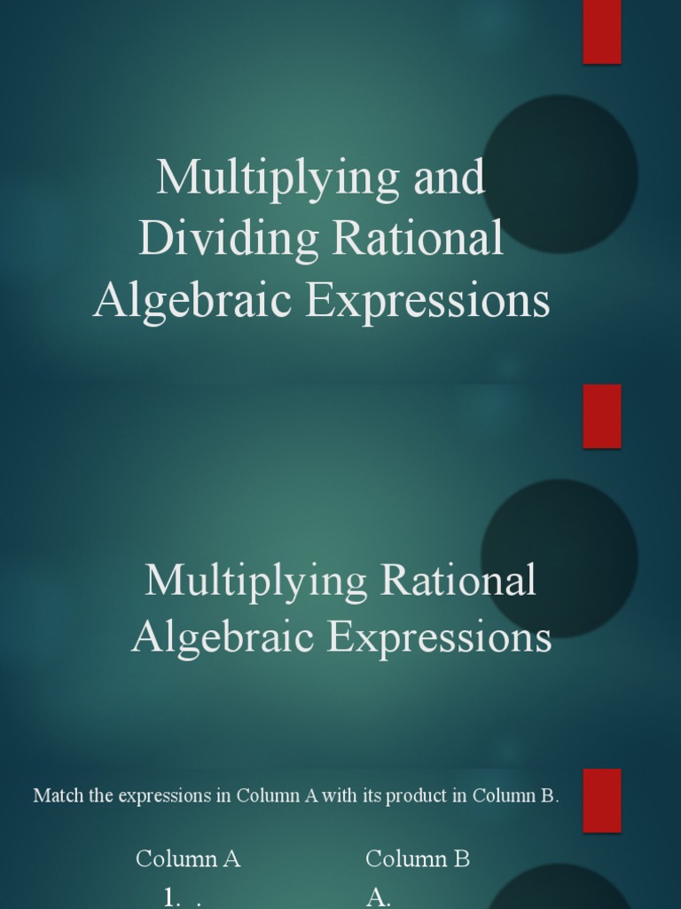 Multiplying & Dividing Rational Expressions | PDF | Factorization ...