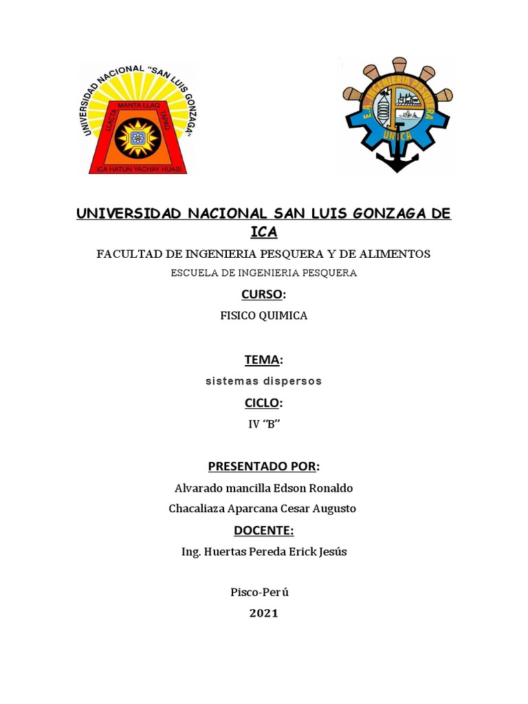 Sistemas Dispersos | PDF | Coloide | Mezcla