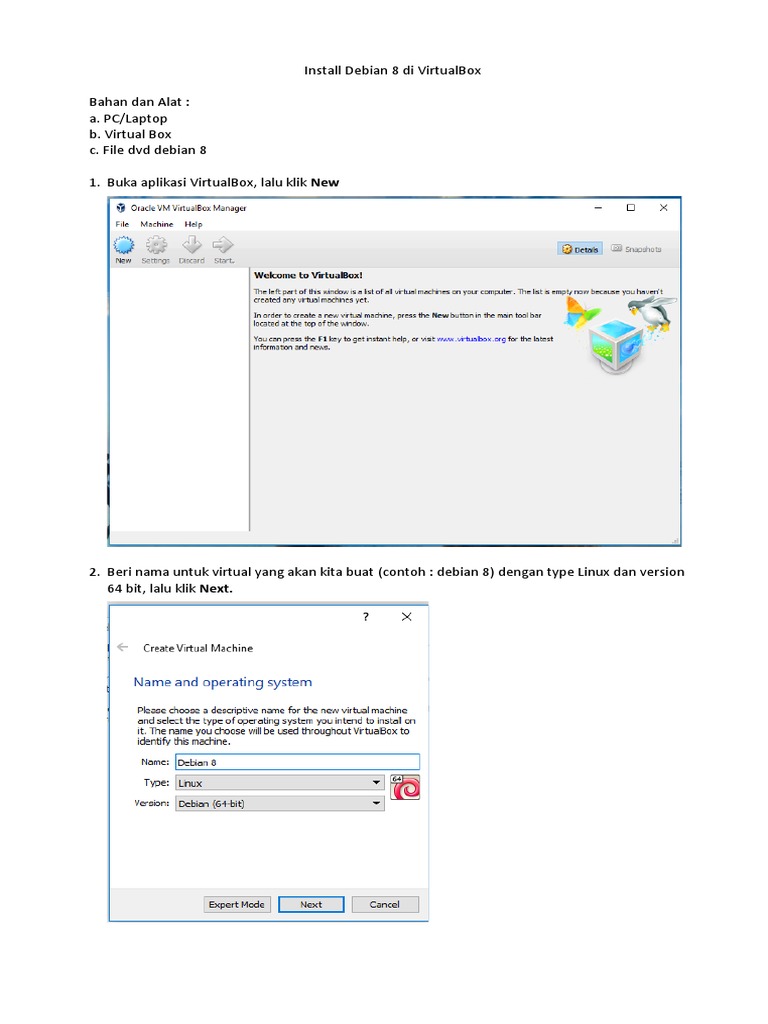Install Debian 8 Di VirtualBox | PDF
