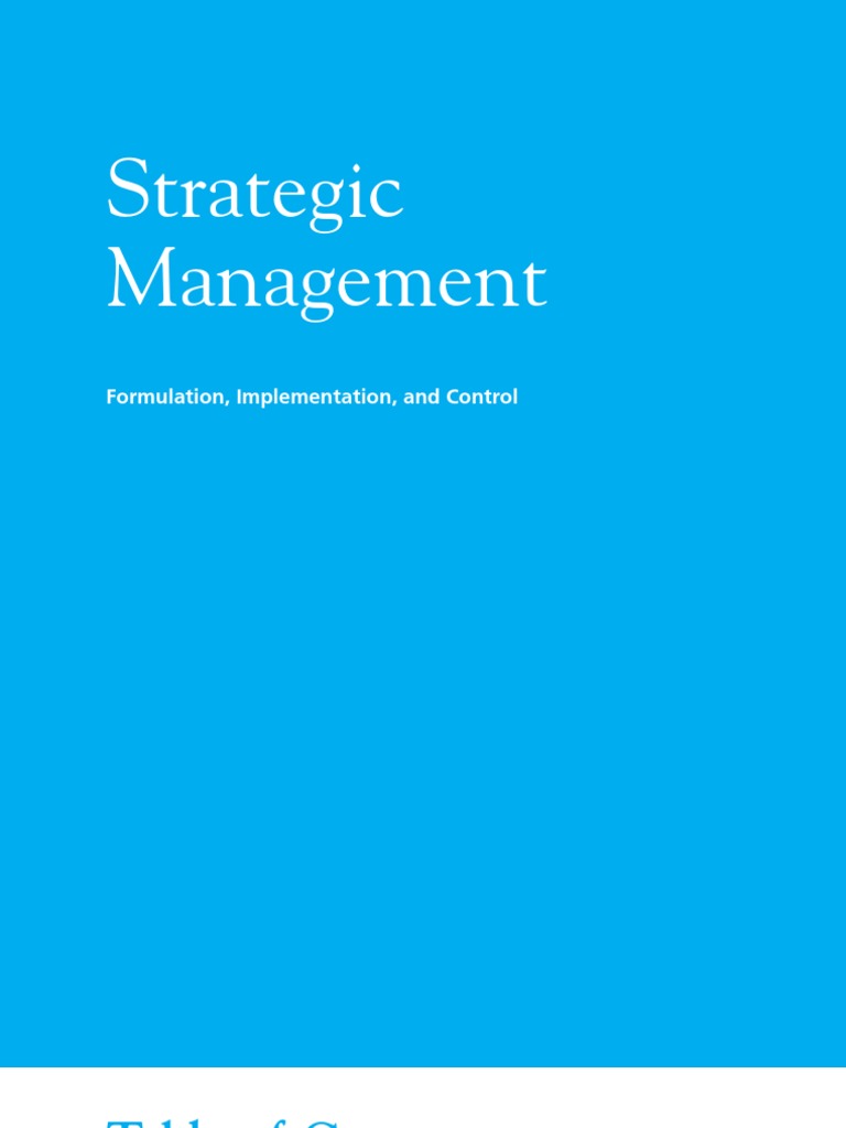 Strategic Management: Formulation, Implementation, and Control | PDF ...