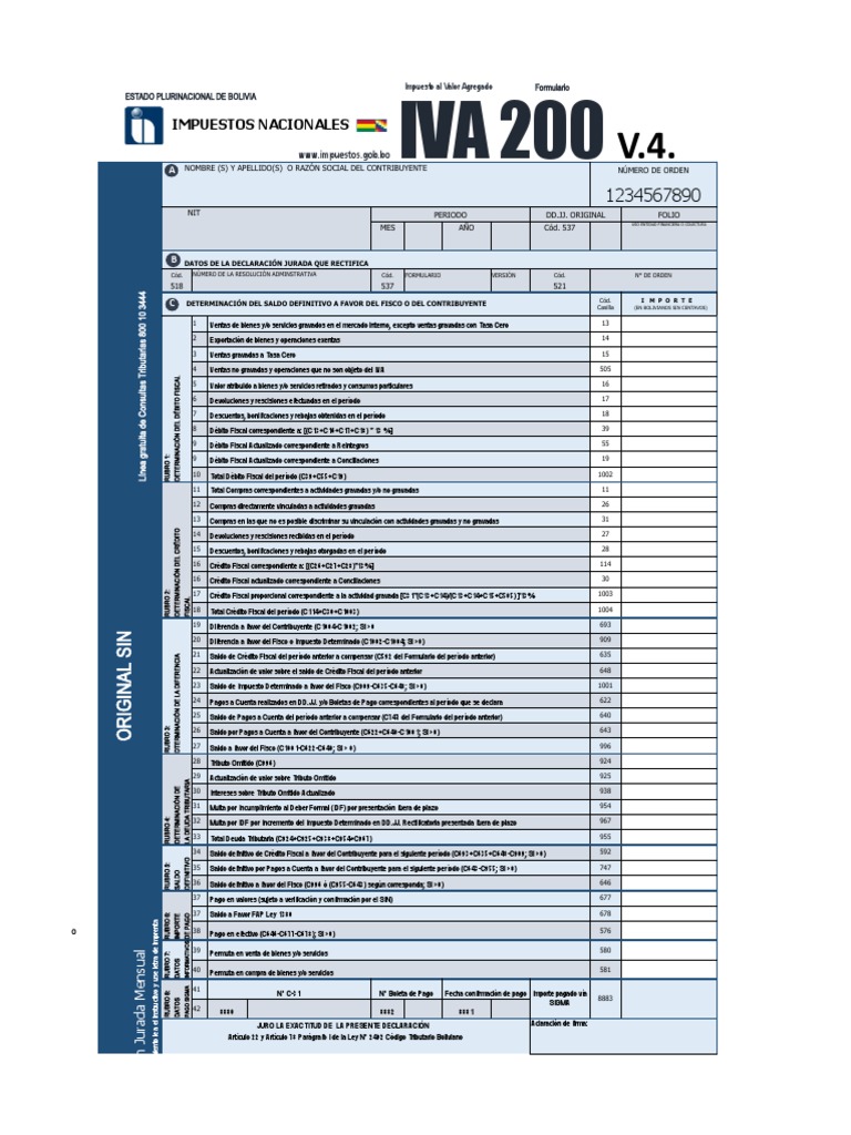 Form 200 Iva V4 | PDF | Impuesto al valor agregado | Impuestos