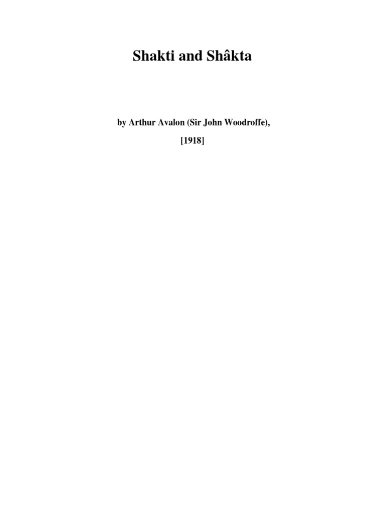 Avalon Shakti and Shakta | PDF | Brahman | Tantra