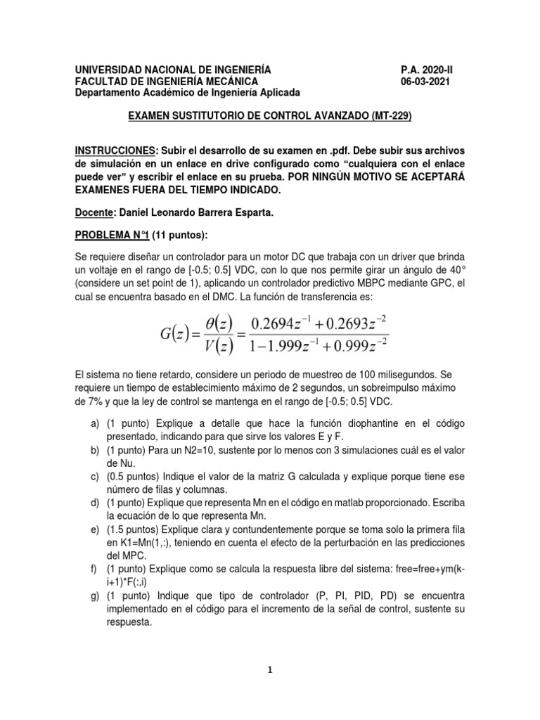 Examen Sustitutorio Mt-229 2020-2 | PDF | Matemáticas Aplicadas