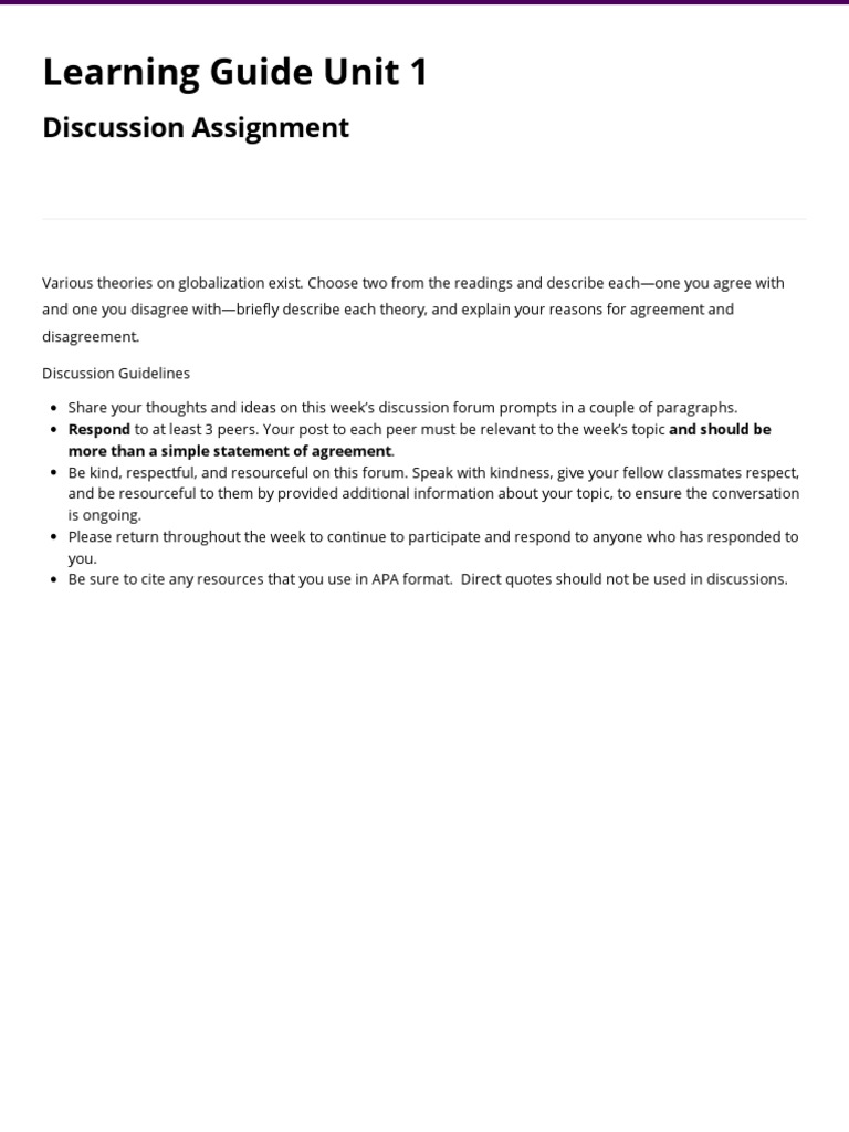 POLS 1503 - Learning Guide - Unit 1 | PDF | Globalization | Learning