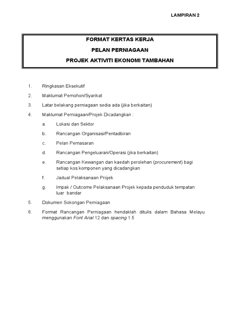 Format Kertas Kerja Aet | PDF