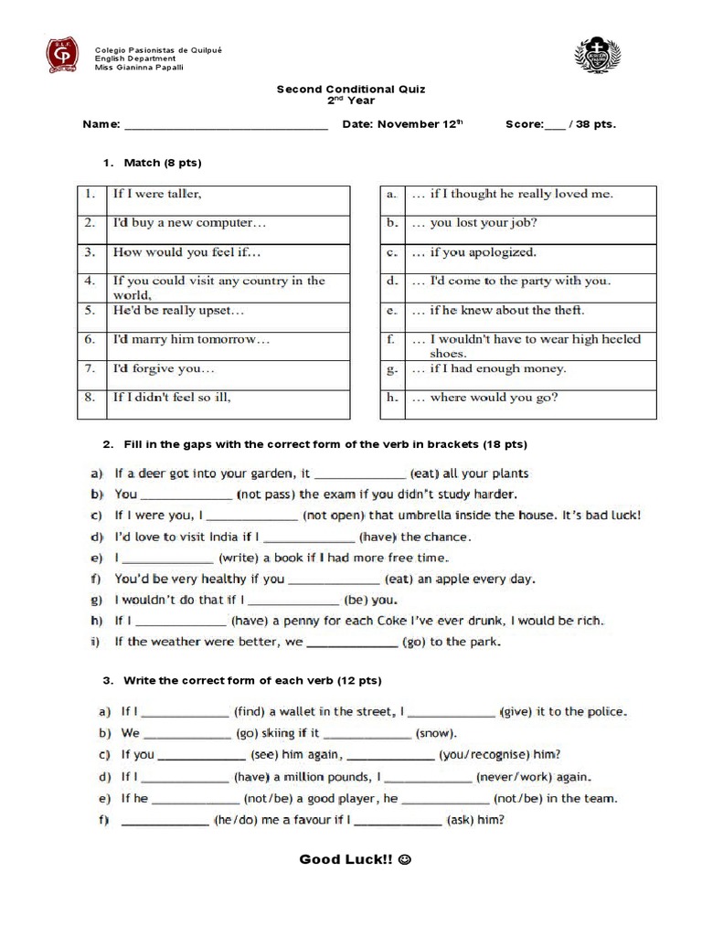 Second Conditional Quiz for 2nd Year | PDF