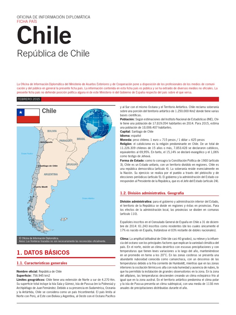 Chile Ficha Pais | PDF | Chile | Clima