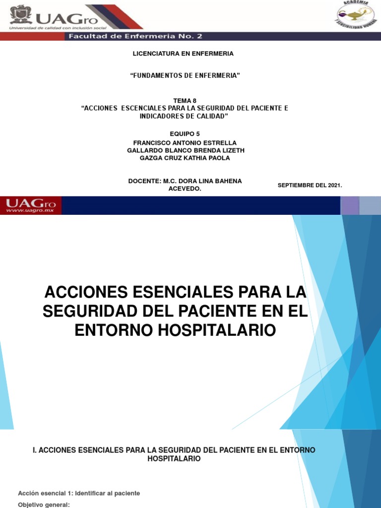 Exposicion Tema 8 | PDF | Seguridad del paciente | Enfermería