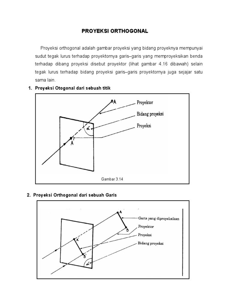 Proyeksi Ortogonal: Pandangan dan Konsep Dasar | PDF