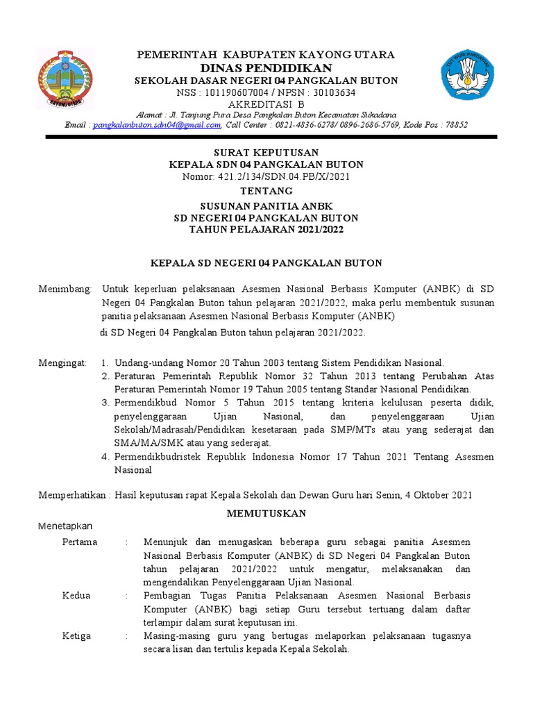 SK Simulasi Anbk | PDF