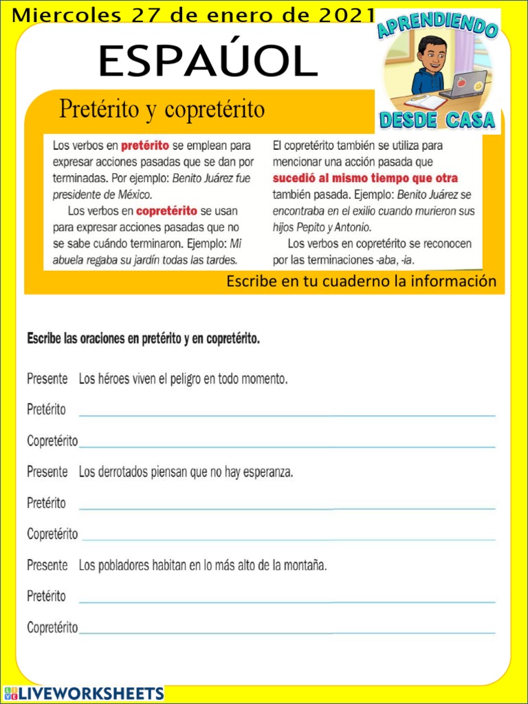 Preterito y Copreterito 3 | PDF