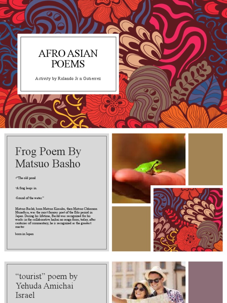 Afro Asian Poems: Activity by Rolando JR N Gutierrez | PDF